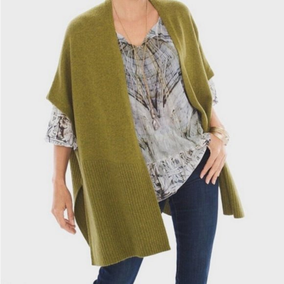Chico's | Sweaters | Chicos Nola Ruana Cozy Open Wrap Sweater Size Os ...